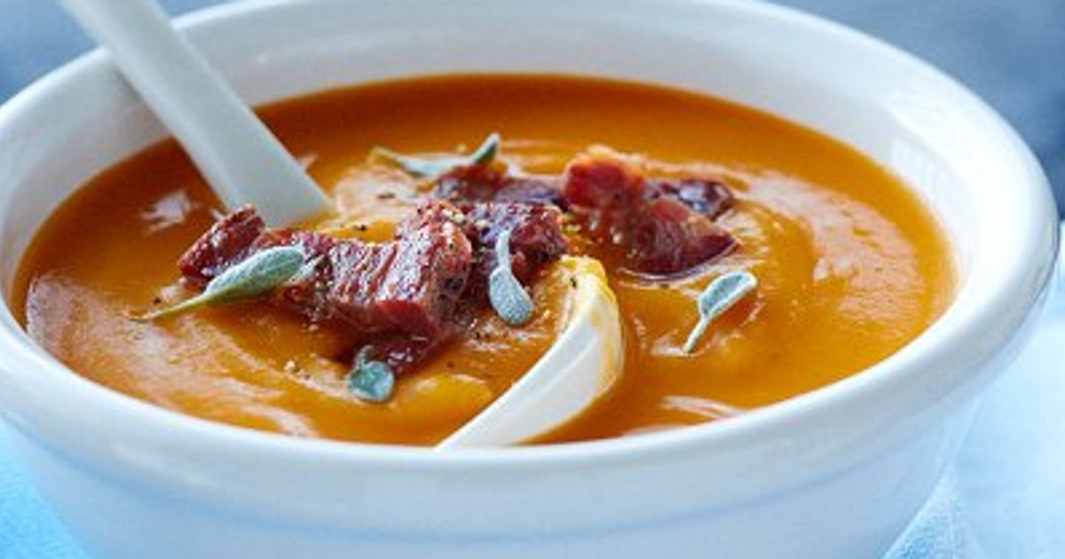 Squash soup with smoky bacon recipe - Chatelaine