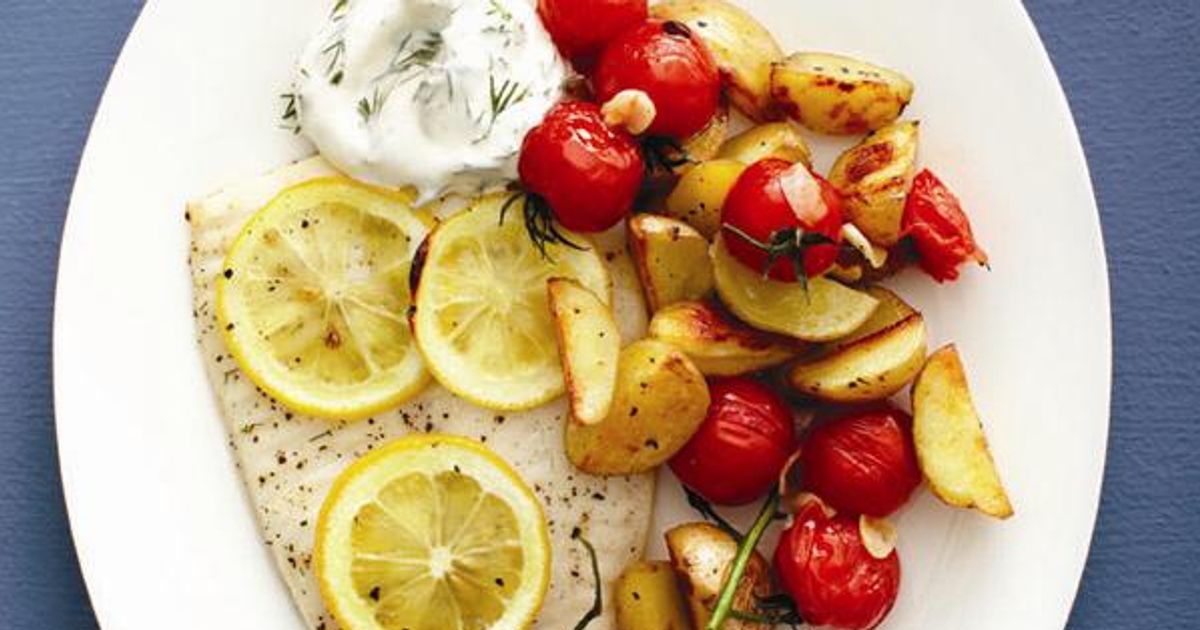 Roasted fish and creamy dill sauce recipe - Chatelaine