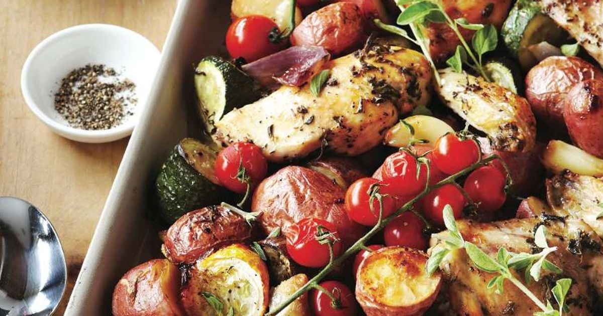 Sweet Potato Chronicles' herbed chicken tray bake - Chatelaine
