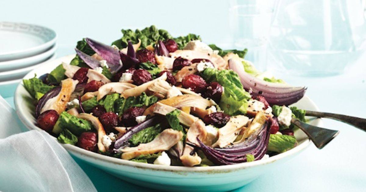 Warm chicken salad with roasted grapes and chèvre - Chatelaine
