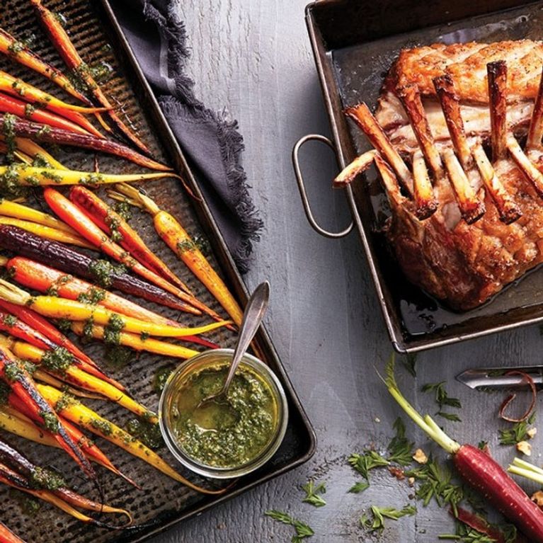 Roasted rack of lamb with carrots and pesto - Chatelaine