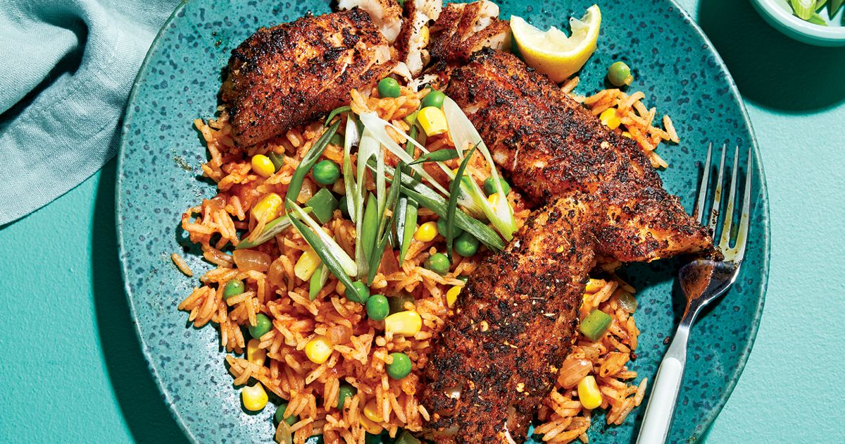 Blackened Red Snapper With Spicy Cajun Rice - Chatelaine